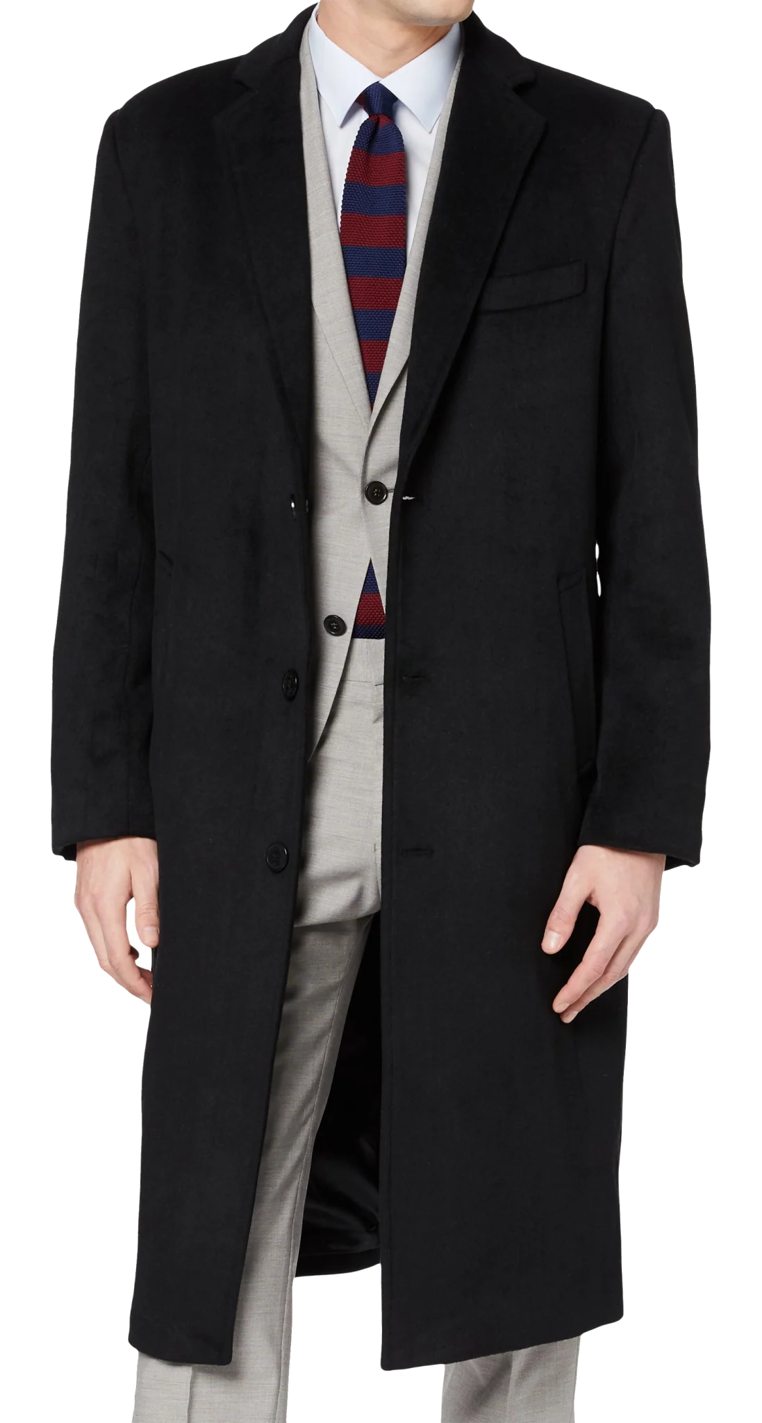 Men's Black Wool Cashmere Long Overcoat | From £140 | The Platinum Tailor